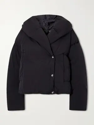 Sportmax Vodka Hooded Cropped Shell Down Jacket - Black