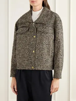 Veronica Beard Silversmith Dickey Padded Tweed Jacket - Neutrals