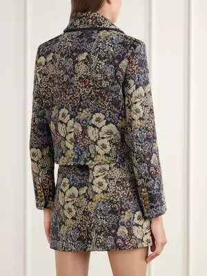 Veronica Beard Wilde Cropped Floral-brocade Jacket