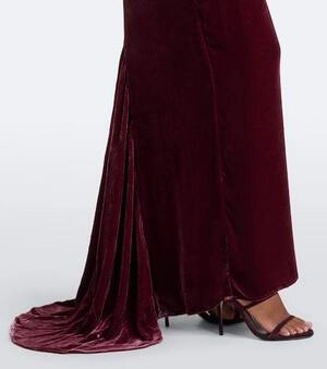 ROTATE BY BIRGER CHRISTENSEN Draped Velvet Gown