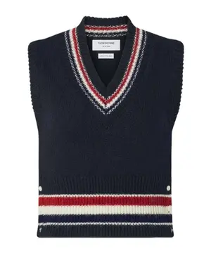Thom Browne Hector Stripe-detail Vest - Navy