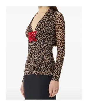 Blumarine Leopard-print Ruched Blouse