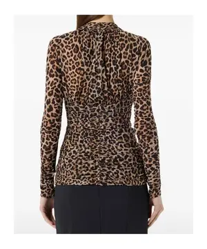 Blumarine Leopard-print Ruched Blouse