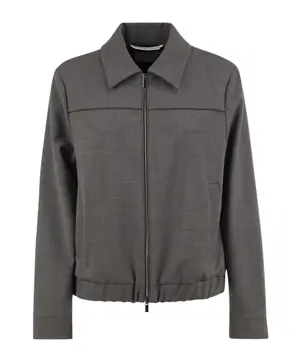 Peserico Long-sleeve Casual Zip-up Jacket - Grey