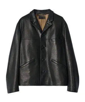 LEMAIRE Single-breasted Jacket In Grained Lambskin