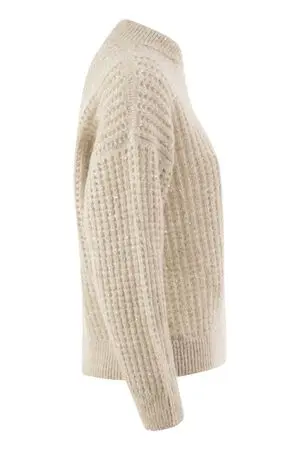 Peserico Long-sleeved Sequin Knit Cardigan - Light Brown
