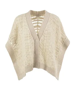 Peserico Ribbed V-neck Knit Top