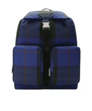 Burberry Medium Check Backpack - Knight Blue