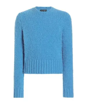 Dolce & Gabbana Bouclé-effect Pullover - Light Blue