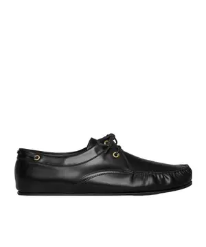 Celine Flat Derby In Polished Bullskin