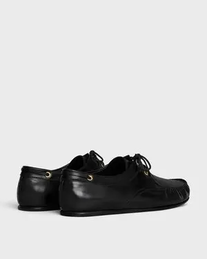Celine Flat Derby In Polished Bullskin