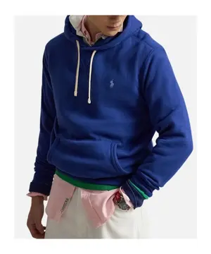 Polo Ralph Lauren Logo Embroidered Drawstring Hoodie - Blue
