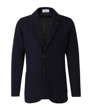 LARDINI Herringbone-knit Virgin Wool Jacket