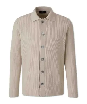 GRAN SASSO Button-up Ribbed Cardigan - Light Brown