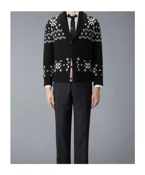 Thom Browne Icelandic Fair Isle Cashmere Cardigan