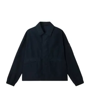 Stone Island Coach Jacket With Anti-drop Finish - Navy Blue