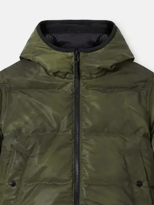 Stone Island Hooded Down Jacket With Reflective Coating