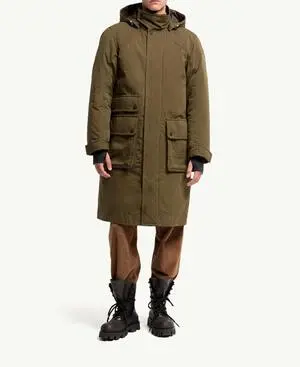 Moncler Allaine Long Padded Hooded Canvas Parka