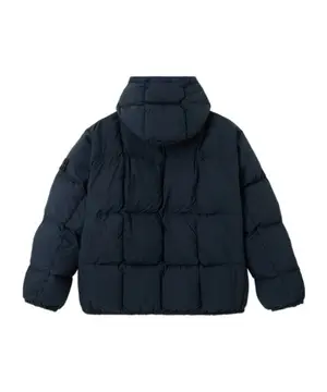 Stone Island Hooded Down Jacket With Wind Resistance - Navy Blue