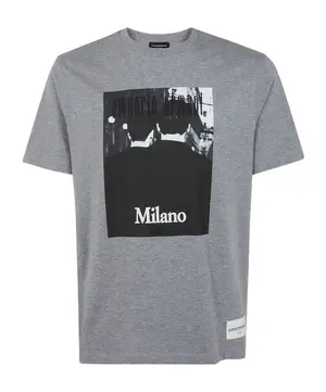 Emporio Armani Graphic Printed Crewneck T-shirt - Grey
