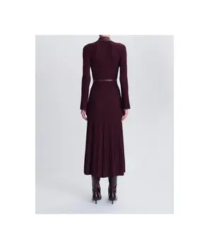 Simkhai Ismelle Belted Ribbed-knit Midi Dress