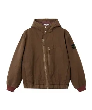 Stone Island Padded Hooded Jacket With Anti-drop - Ochre