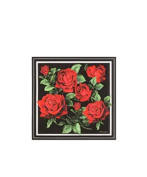 Dolce & Gabbana 50x50 Rose-print Silk Twill Scarf - Multi-color