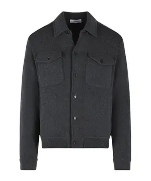 LARDINI Long-sleeve Button-up Jacket - Grey