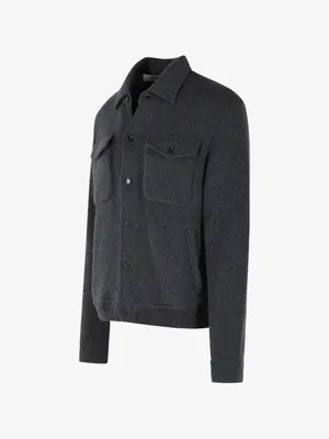 LARDINI Long-sleeve Button-up Jacket - Grey