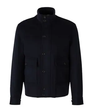 LARDINI Button-front Jacket With Ribbed Trims