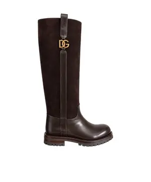 Dolce & Gabbana Dolce Gabbana Logo Plaque Boots