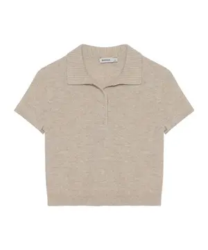Simkhai Twila Short-sleeve Cashmere Polo Shirt