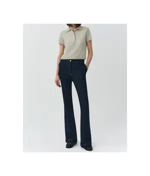 Simkhai Twila Short-sleeve Cashmere Polo Shirt