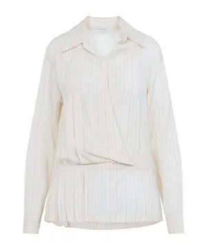 Dries Van Noten Pinstripe Wrap Top