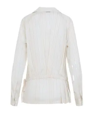Dries Van Noten Pinstripe Wrap Top
