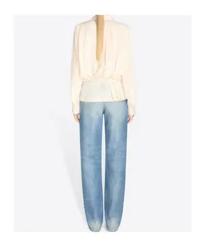 Dries Van Noten Pinstripe Wrap Top