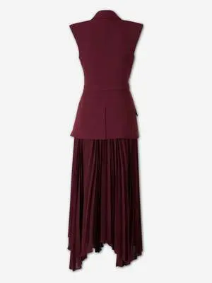 Simkhai Pleated Asymmetric-hem Dress