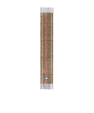VIVIENNE WESTWOOD Check-pattern Fringed Scarf - Brown