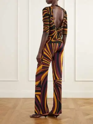 Emilio Pucci Intarsia-knit Open-back Wool-blend Sweater