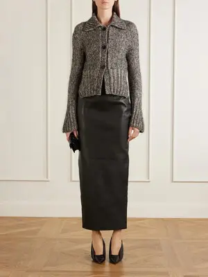 Khaite Takeo Cashmere, Mohair And Silk-blend Mélange Cardigan - Gray