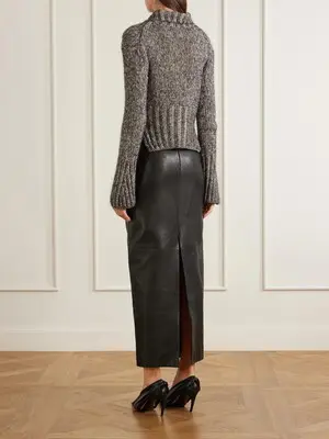 Khaite Takeo Cashmere, Mohair And Silk-blend Mélange Cardigan - Gray