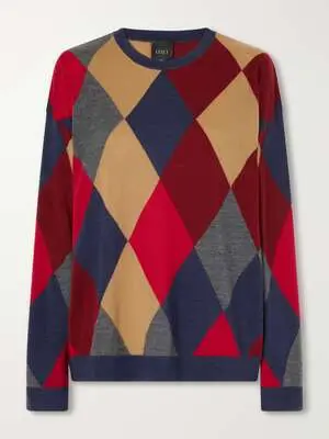 LESET James Argyle Intarsia-knit Merino Wool Sweater