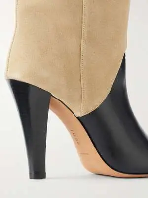 JUDE Edita 100 Two-tone Leather And Suede Knee Boots