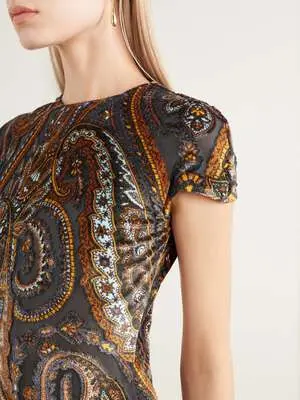 Etro Open-back Paisley Devoré-velvet Maxi Dress