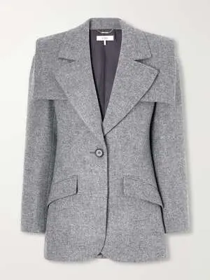 Chloé Cape-effect Wool-blend Chiné Blazer