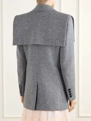 Chloé Cape-effect Wool-blend Chiné Blazer