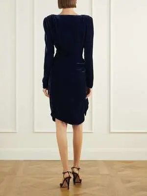Balmain Bow-detailed Velvet Midi Dress