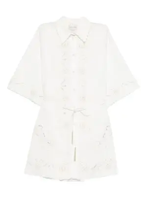 FORTE_FORTE Embroidered Cotton Shirtdress - Multicolor