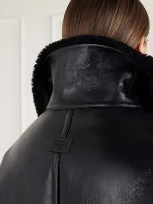 Acne Studios Paneled Shearling-trimmed Leather Coat