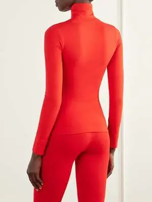 Perfect Moment Ribbed Thermal Modal-blend Turtleneck Base Layer
